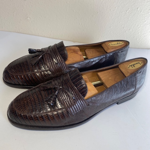 Mezlan | Shoes | Mezlan Platinum Lizard Skin Tassel Mens Loafers | Poshmark